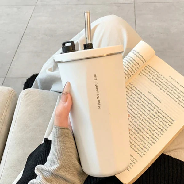 600ml Stretchy Straw Coffee Carry-Cup – Beautykomi