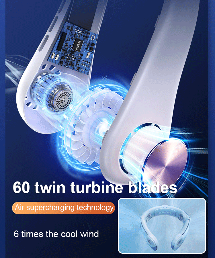 Digital display silent neck fan – Beautykomi